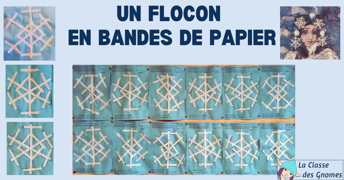 Maternelle - Un flocon en bandes de papier ~ La Classe des gnomes