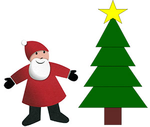 Père Noël et sapin en découpage-collage ~ La Classe des gnomes